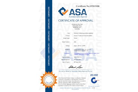 Australian certification for PURION systems